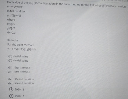 Solved Find value of the y[2] (second iteration) ﻿in the | Chegg.com