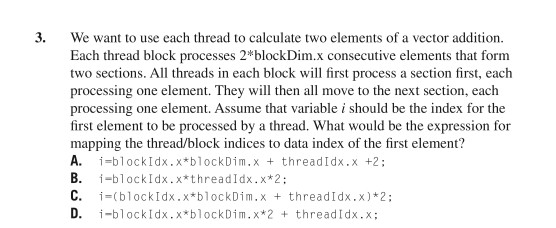 Solved 3. We want to use each thread to calculate two | Chegg.com