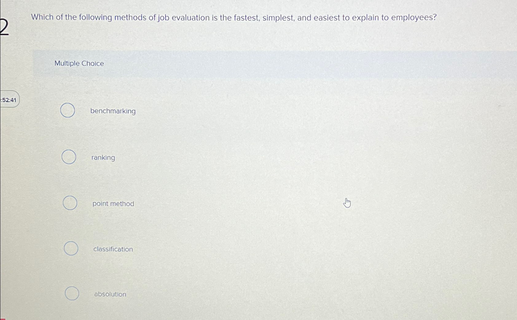 Solved Which of the following methods of job evaluation is | Chegg.com