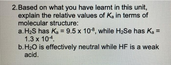 Solved 2. Based on what you have learnt in this unit, | Chegg.com