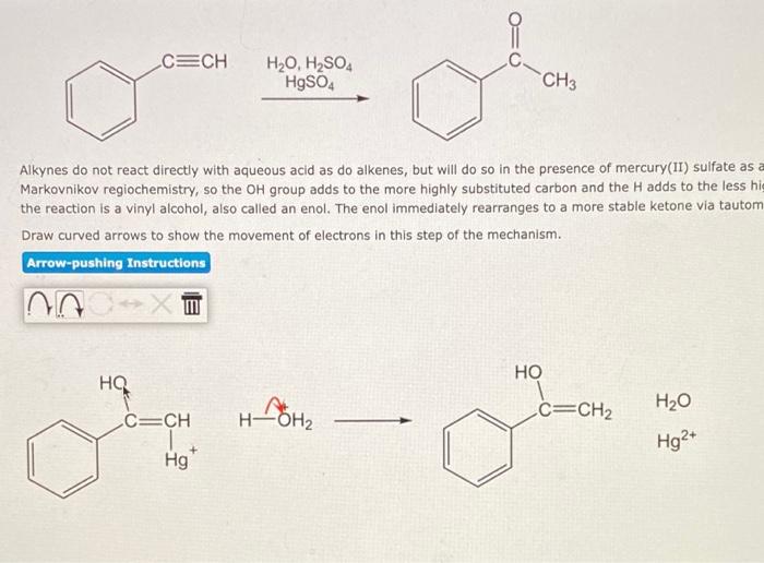 Solved CECH H₂O, H₂SO4 HgSO4 CH3 Alkynes do not react | Chegg.com