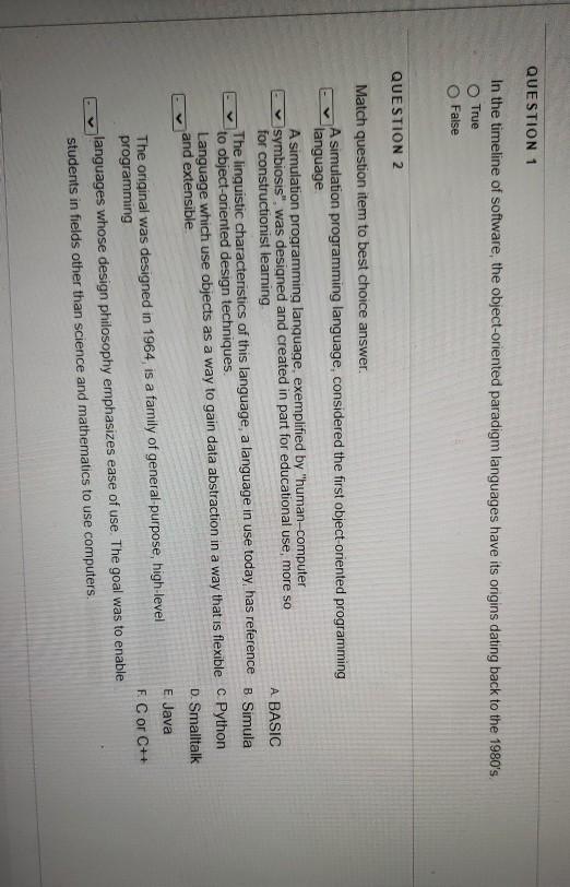 Solved QUESTION 1 In the timeline of software, the | Chegg.com