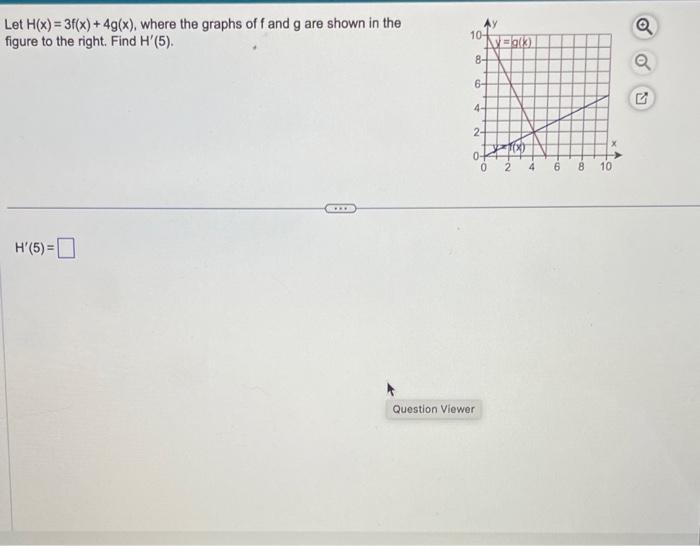 Solved Let H(x)=3f(x)+4g(x), where the graphs of f and g are | Chegg.com