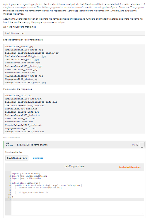 Solved the photes inte a separate sat of files. Write a | Chegg.com