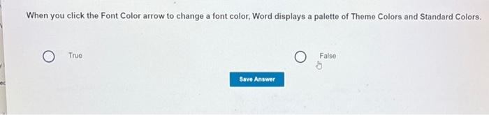 Solved When you click the Font Color arrow to change a font | Chegg.com