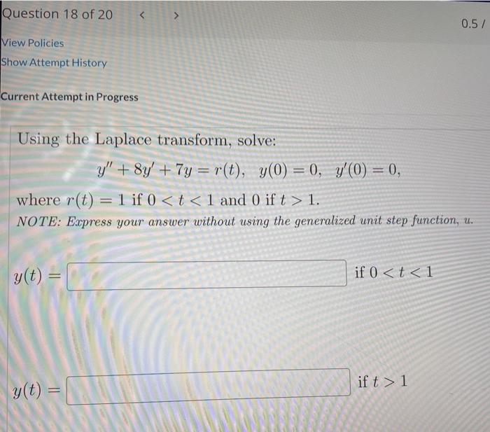 Solved Using the Laplace transform, solve: | Chegg.com