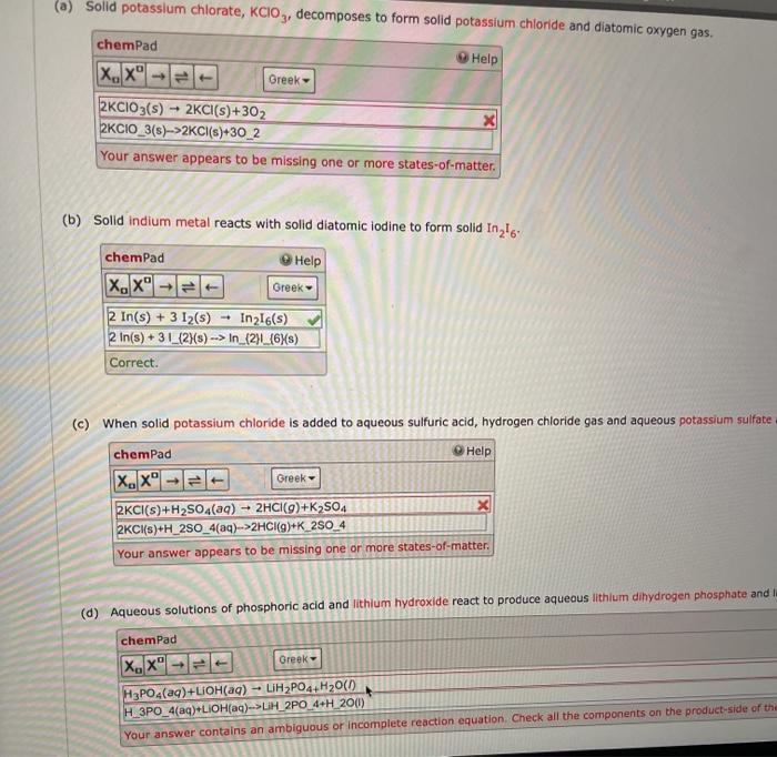 Solved (a) Solid potassium chlorate, KCIO3, decomposes to | Chegg.com