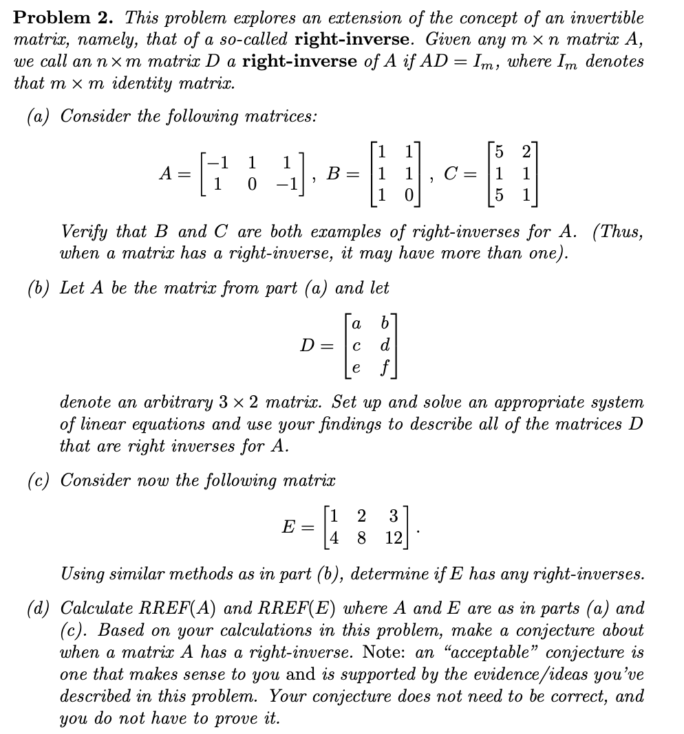 Solved Problem 2. ﻿This problem explores an extension of the | Chegg.com