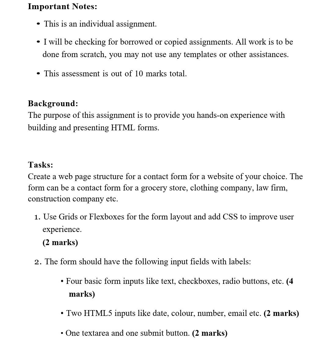 Solved Important Notes: - This is an individual assignment. | Chegg.com