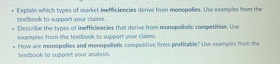 Solved • Explain which types of market inefficiencies derive | Chegg.com Solved • Explain which types of market inefficiencies derive | Chegg.com