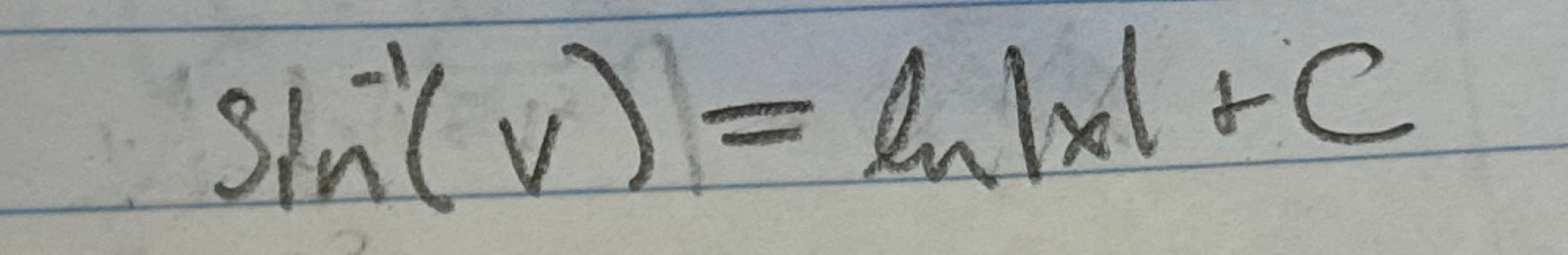Solved sin-1(v)=ln|x|+CSolve for v | Chegg.com