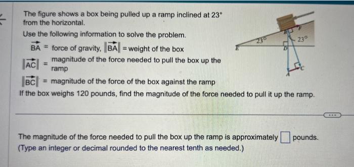 Solved The figure shows a box being pulled up a ramp | Chegg.com
