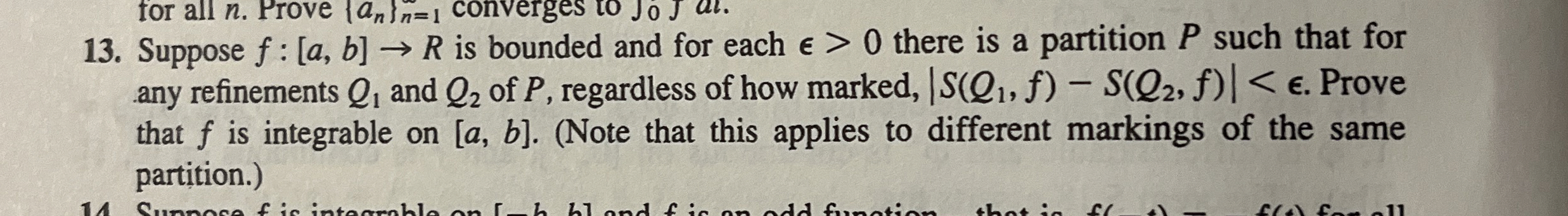Solved Suppose f:[a,b]→R ﻿is bounded and for each εlon>0 | Chegg.com
