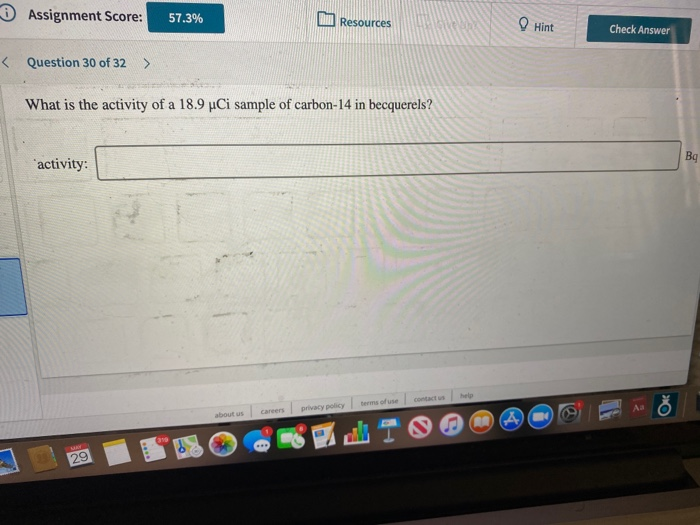 Solved Assignment Score: 57.3% Resources Hint Check Answer