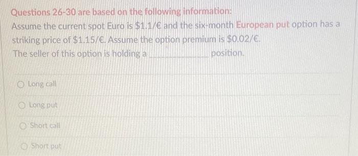 Solved Questions 26−30 are based on the following | Chegg.com