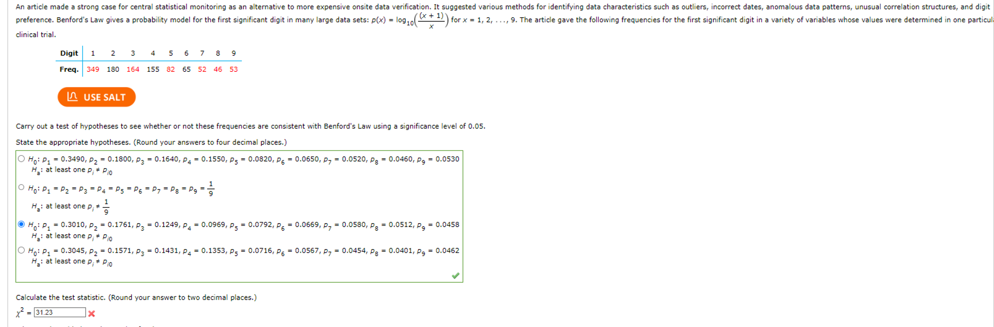 Solved Calculate The Test Statistic Round Your Answer To