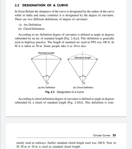Solved 2.2 DESIGNATION OF A CURVE In Great Britain the | Chegg.com