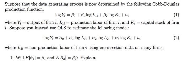 Suppose that the data generating process is | Chegg.com