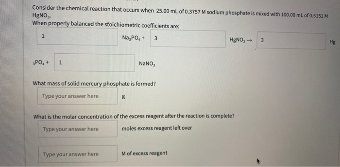 Solved Consider the chemical reaction that occurs when 25.00 | Chegg.com