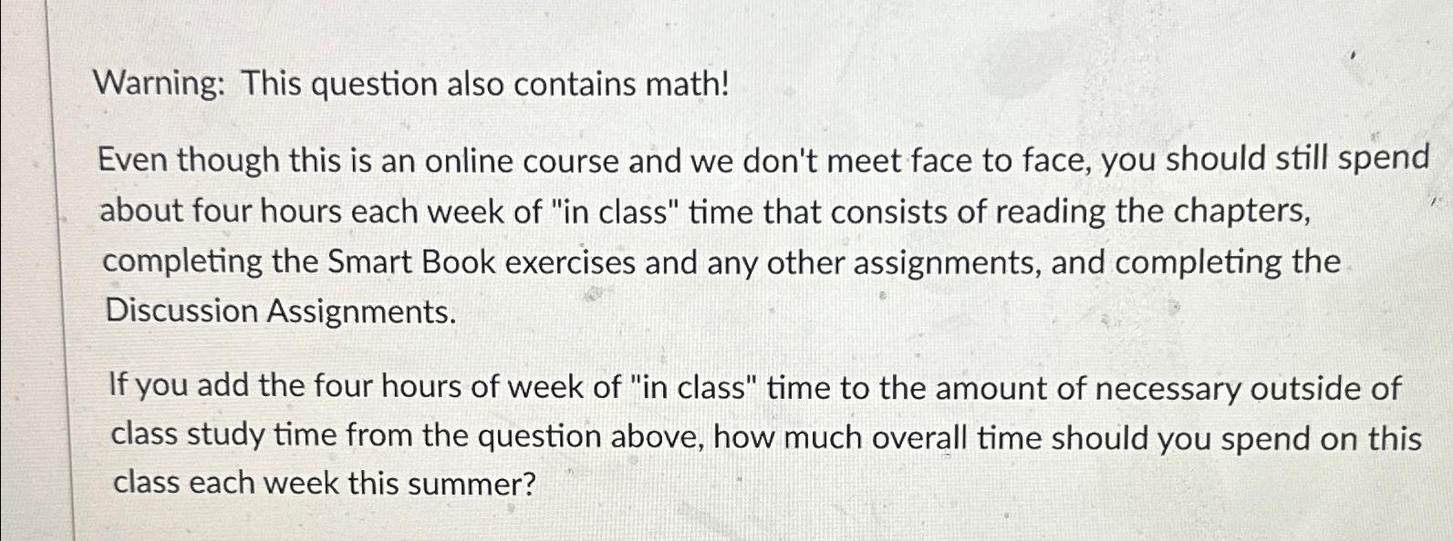Solved Warning: This question also contains math!Even though | Chegg.com
