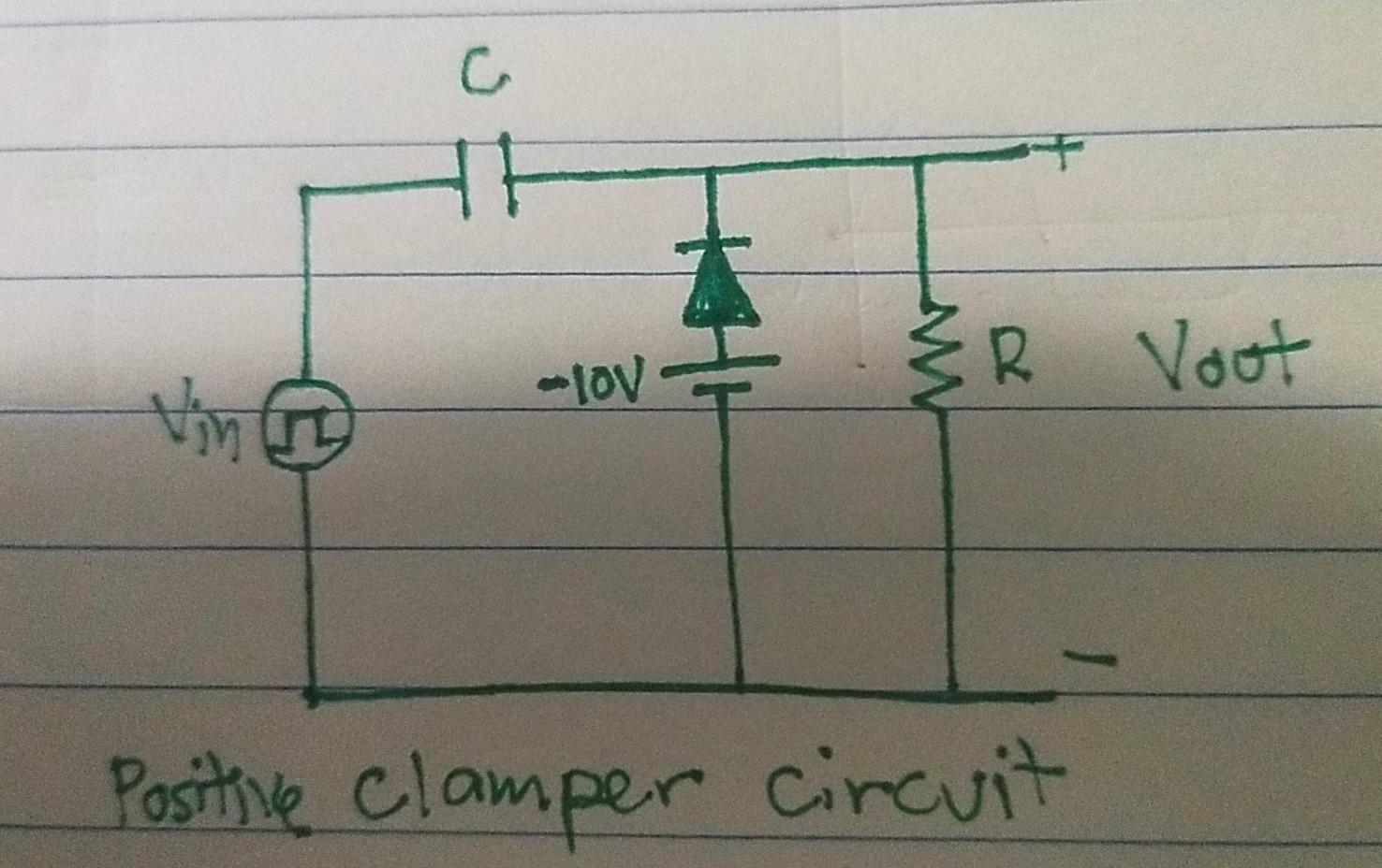 Solved с. ER Voot -lov Vinet Positive clamper circuit | Chegg.com