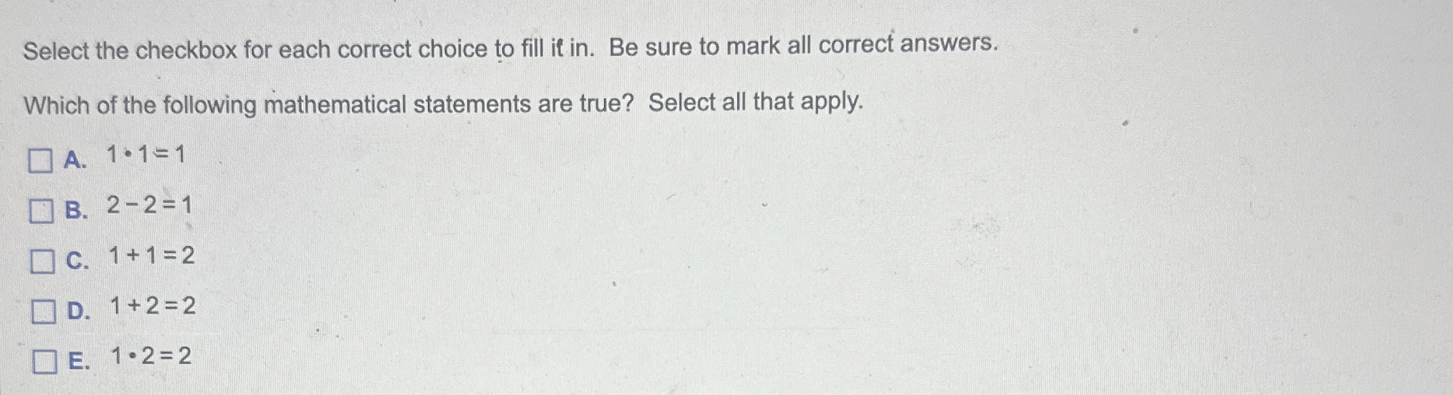 Solved Select the checkbox for each correct choice to fill | Chegg.com