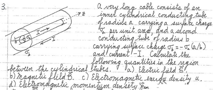 Solved 3. -7% a a per unit al I→ a very long cable consists | Chegg.com