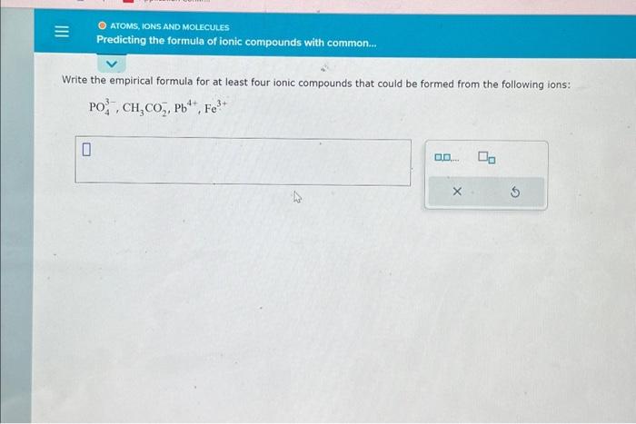 Solved Predicting the formula of ionic compounds with | Chegg.com