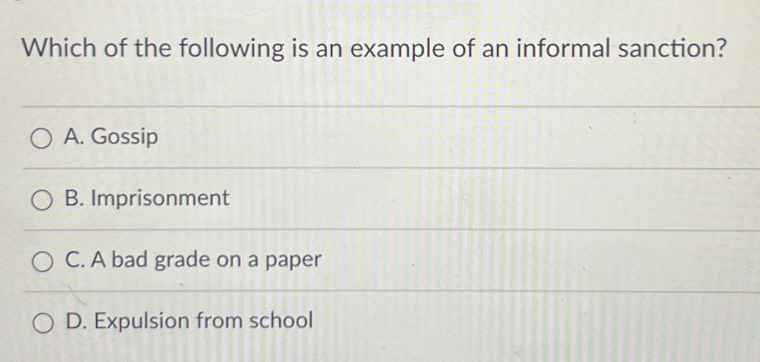 Solved Which of the following is an example of an informal | Chegg.com