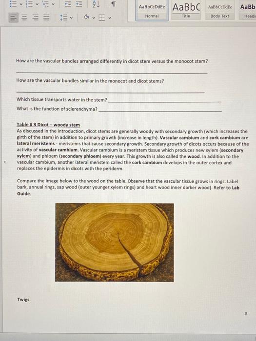 Solved Lab # 9-Angiosperms: Form and Function Lab #9 - | Chegg.com