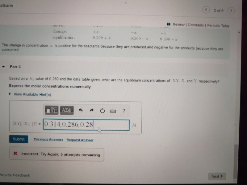 Solved ations 6 2009 Review Constants Periodic Table - | Chegg.com
