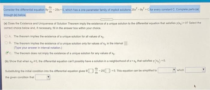part c is: Show that there are two distinct solutions | Chegg.com