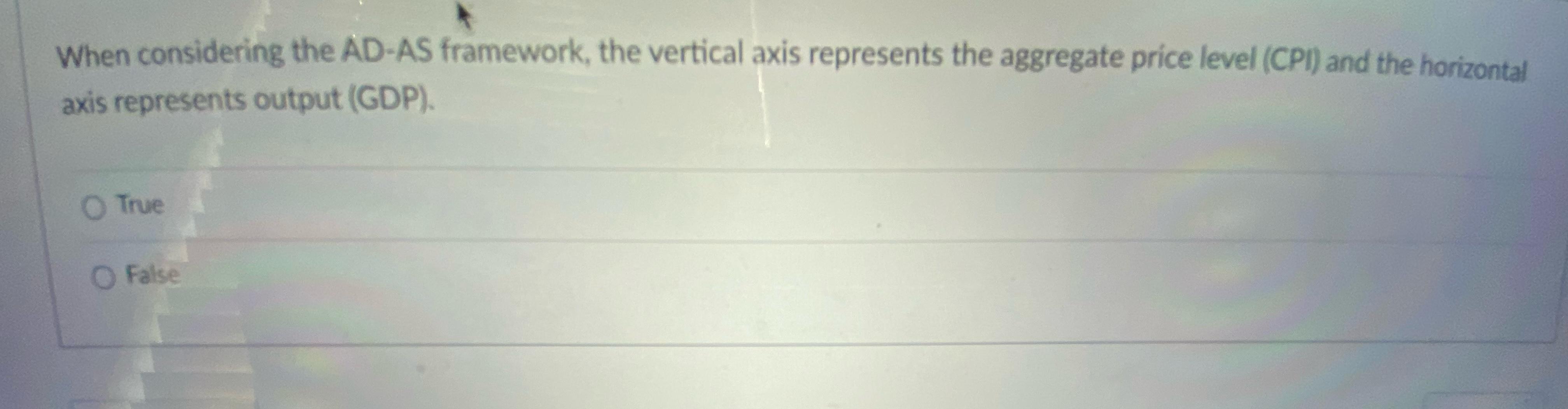 Solved When considering the AD-AS framework, the vertical | Chegg.com