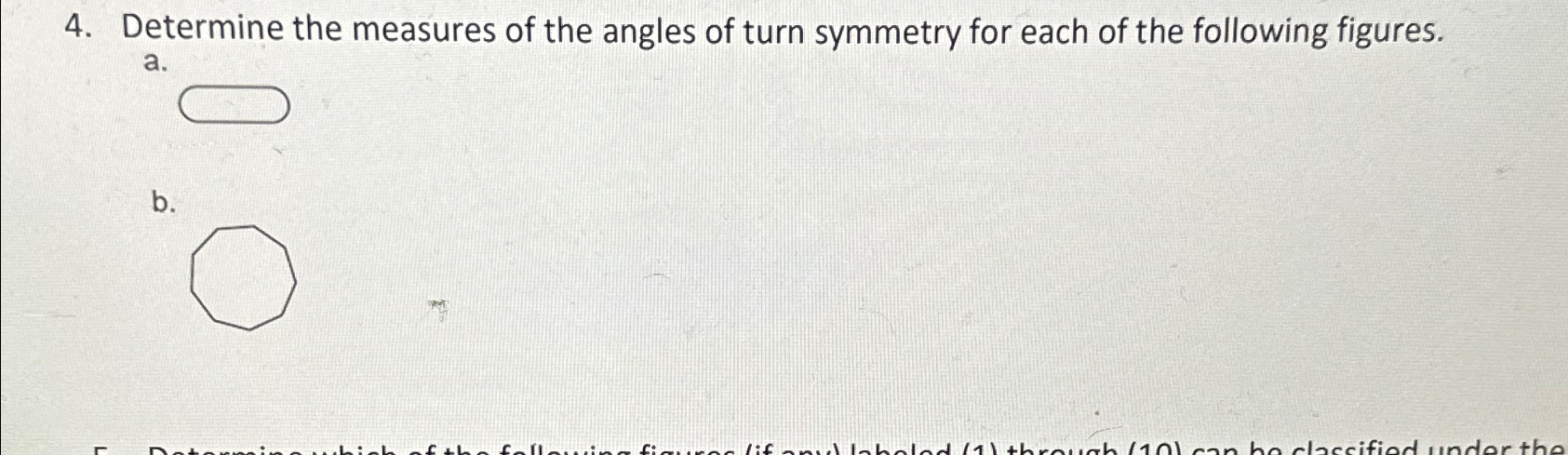 Solved Determine the measures of the angles of turn symmetry | Chegg.com
