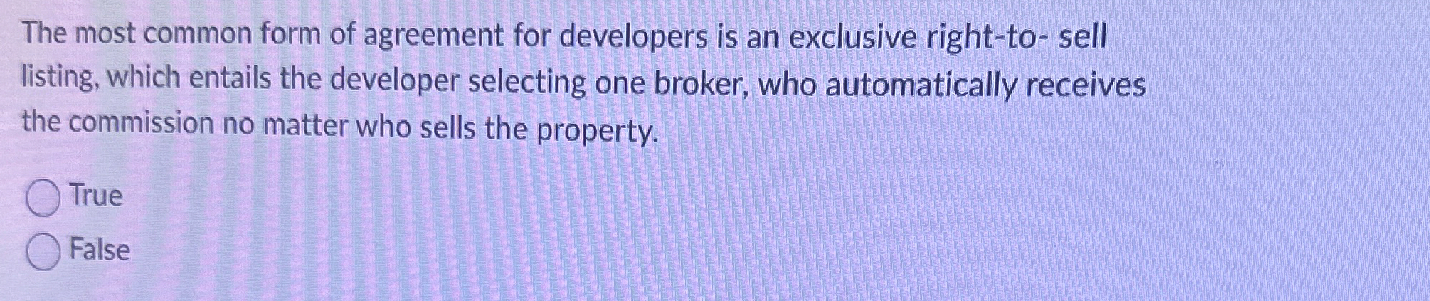 Solved The most common form of agreement for developers is | Chegg.com