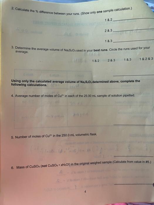 Solved DATA Mass of CuSO4⋅xH2O crystals (g)=6.01139 Molarity | Chegg.com