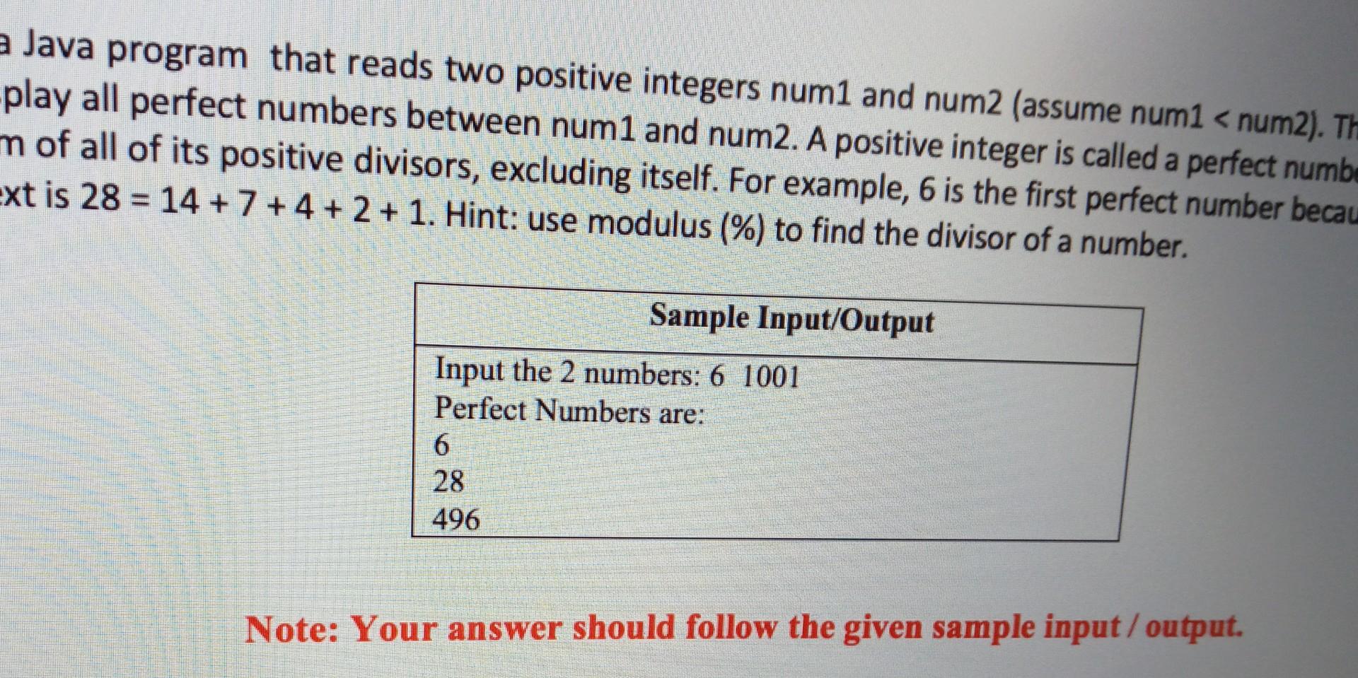 Solved a Java program that reads two positive integers num1 | Chegg.com