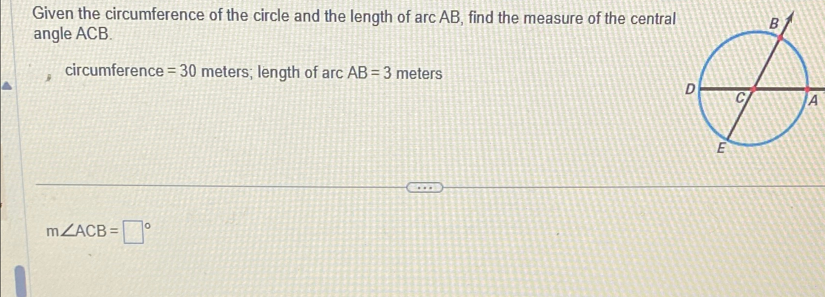 Solved Given the circumference of the circle and the length | Chegg.com