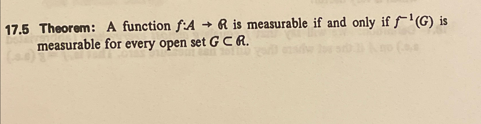 Solved 17 5 ﻿theorem A Function F A→r ﻿is Measurable If And