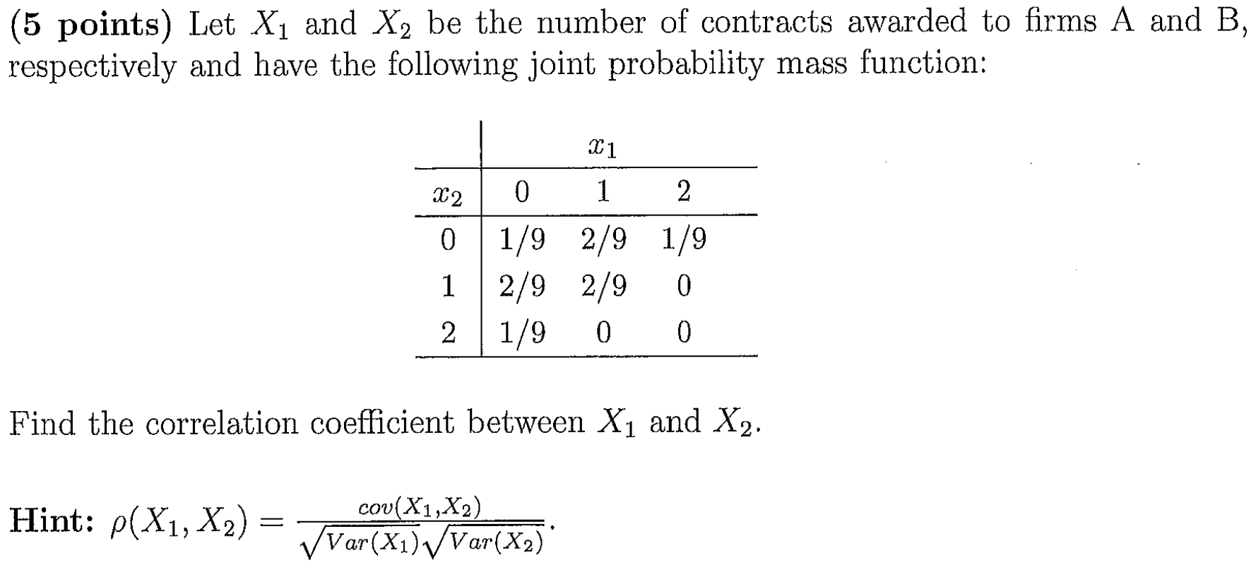 Solved (5 ﻿points) ﻿Let x1 ﻿and x2 ﻿be the number of | Chegg.com