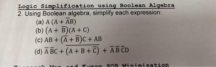 Solved (A+Bˉ)(A+C)AB+(Aˉ+Bˉ)C+ABAˉBˉC+(A+B+Cˉ)+AˉBˉCˉDLogic | Chegg.com