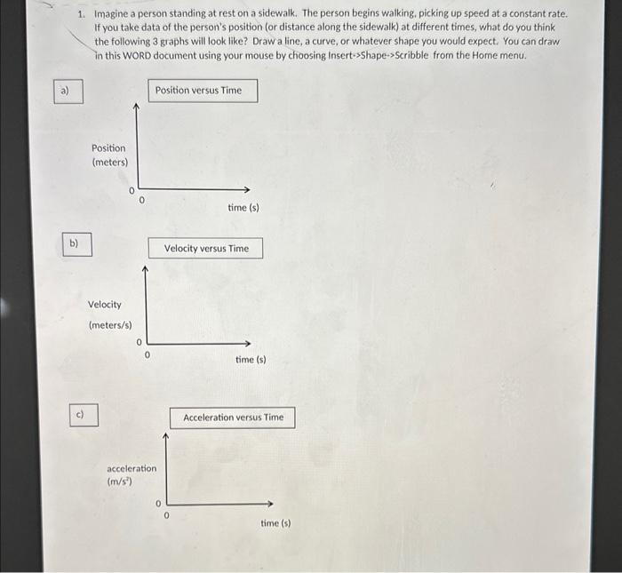 Solved 1. Imagine a person standing at rest on a sidewalk. | Chegg.com