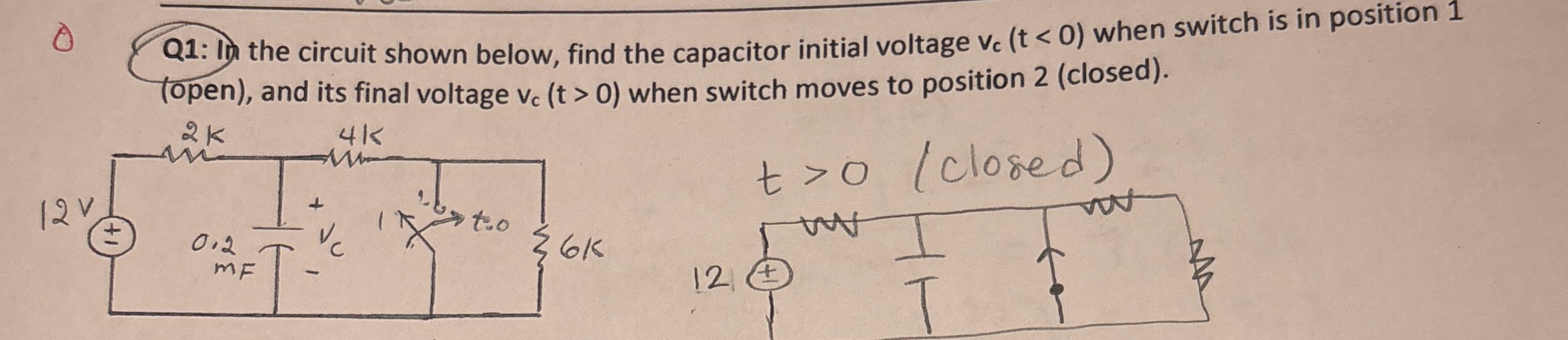 Solved Q1: In the circuit shown below, find the capacitor | Chegg.com
