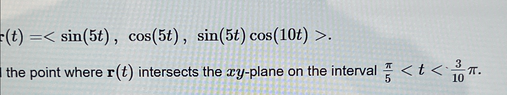 Solved (t)=the point where r(t) ﻿intersects the xy-plane on | Chegg.com