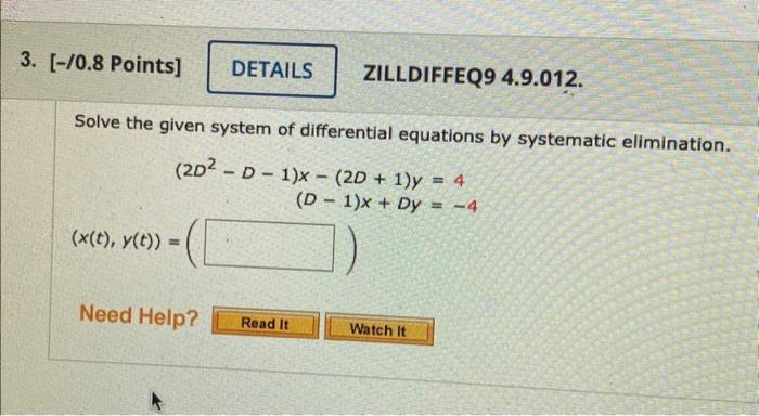 Solved Solve the given system of differential equations by | Chegg.com
