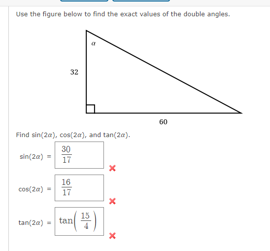 Solved Use the figure below to find the exact values of the | Chegg.com