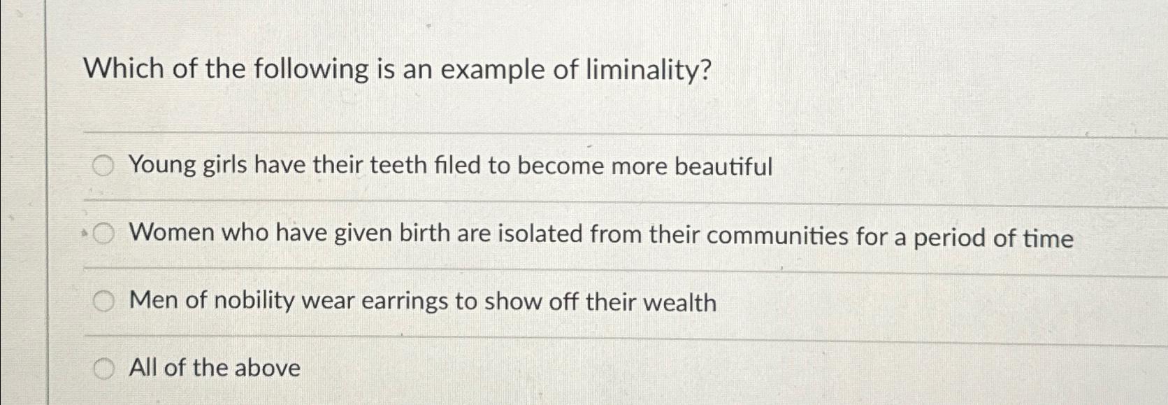 Solved Which of the following is an example of | Chegg.com