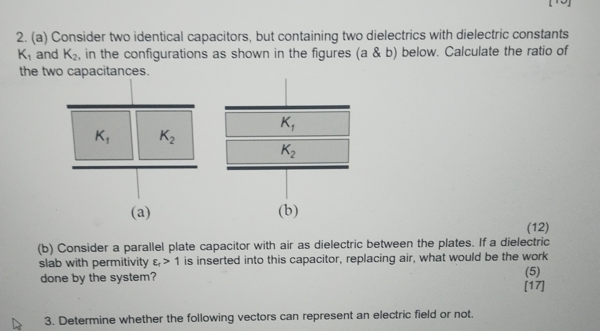 Solved (a) ﻿Consider two identical capacitors, but | Chegg.com