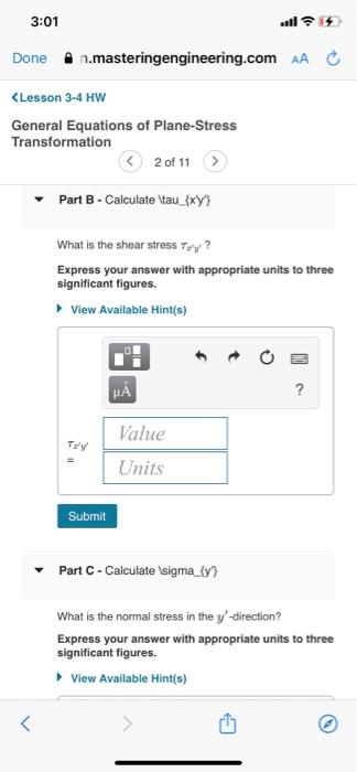 Solved 3:01 ul Done n.masteringengineering.com AAC The | Chegg.com