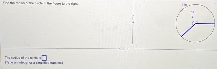 Solved Find the radius of the circle in the figure to the | Chegg.com